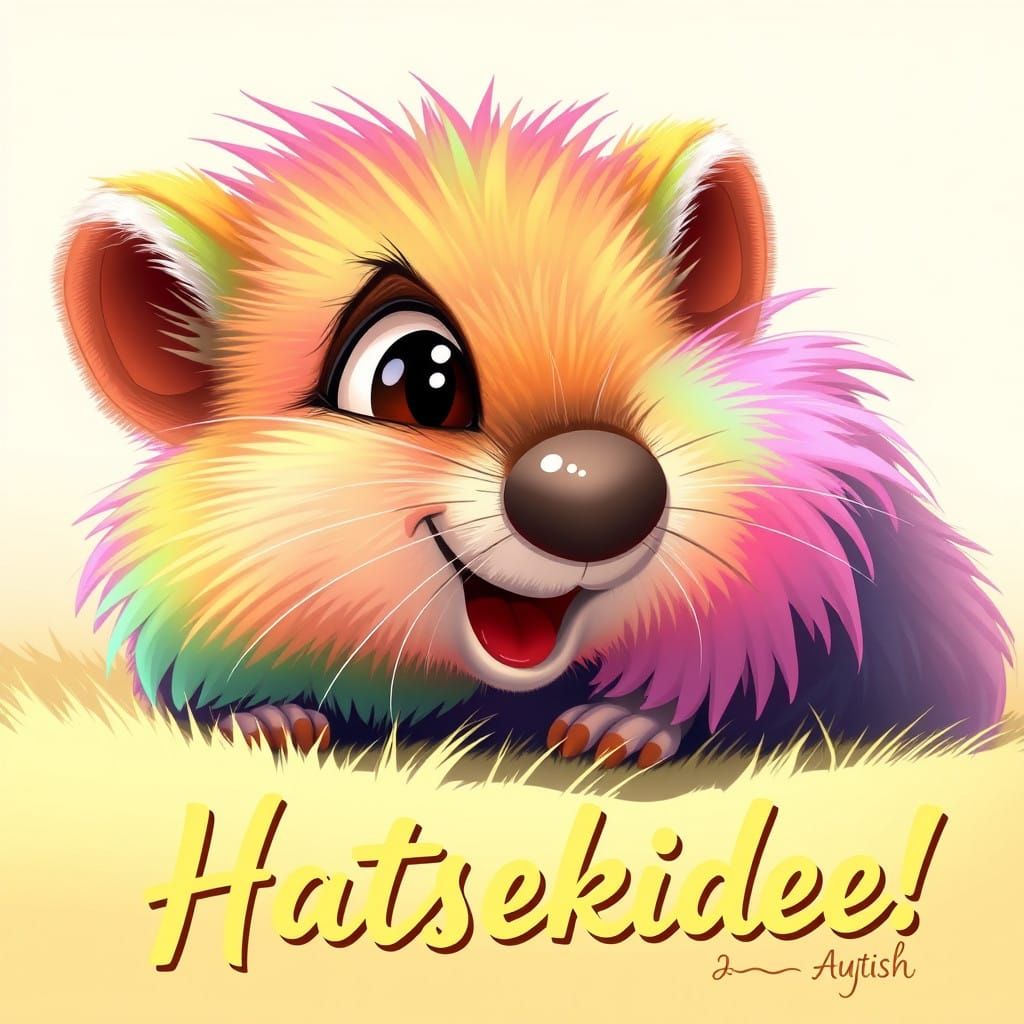 Hatsekidee: The Rainbow Rascal - Vibrant Whimsical Quokka Cl...