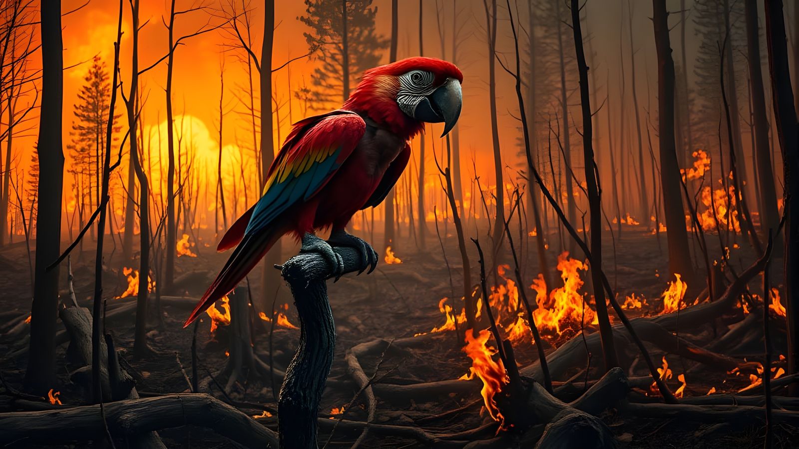 Lone survivor - Radiation-Scarred Macaw Zombie Amidst Post-A...