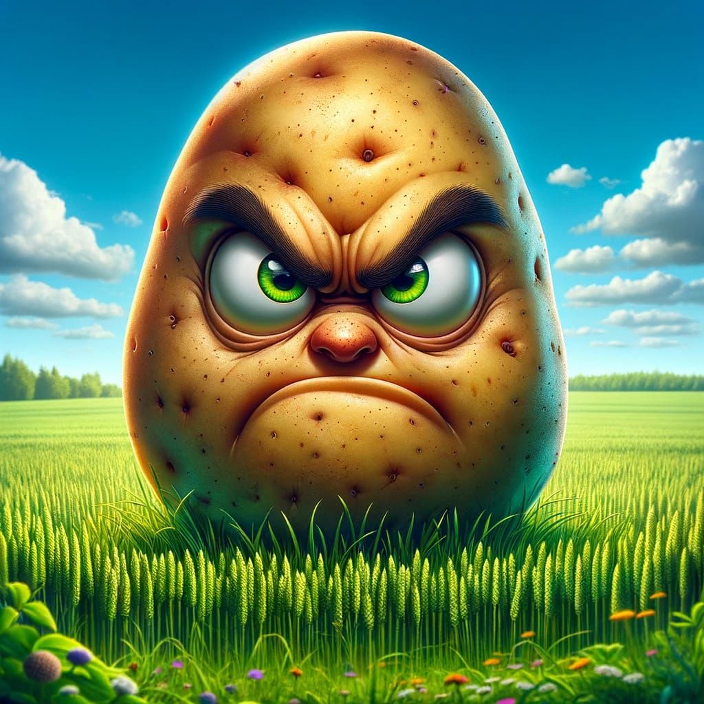 "When you're boiling with anger but still a hot potato." - AI Generated ...