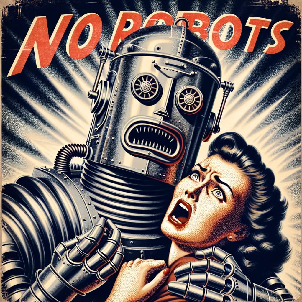 1950's Propaganda Anti-Robot Poster - AI Generated Artwork - NightCafe ...