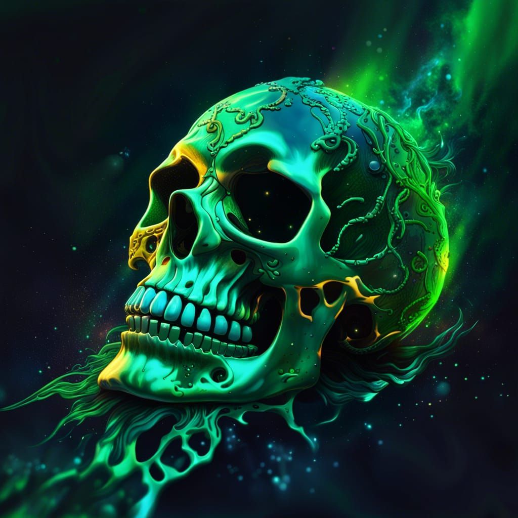 Emerald skull - AI Generated Artwork - NightCafe Creator