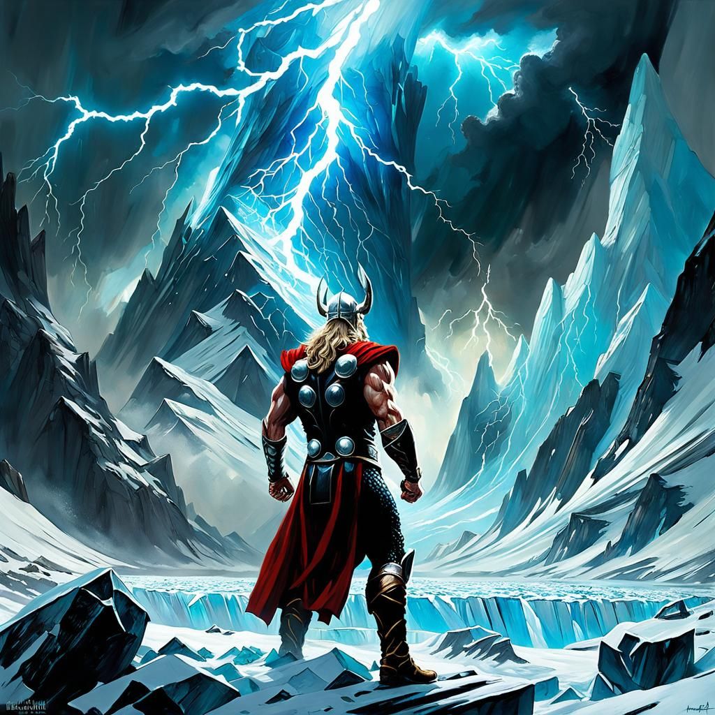Nordic Mythology: Thor conjuring a Lightning Storm - AI Generated ...