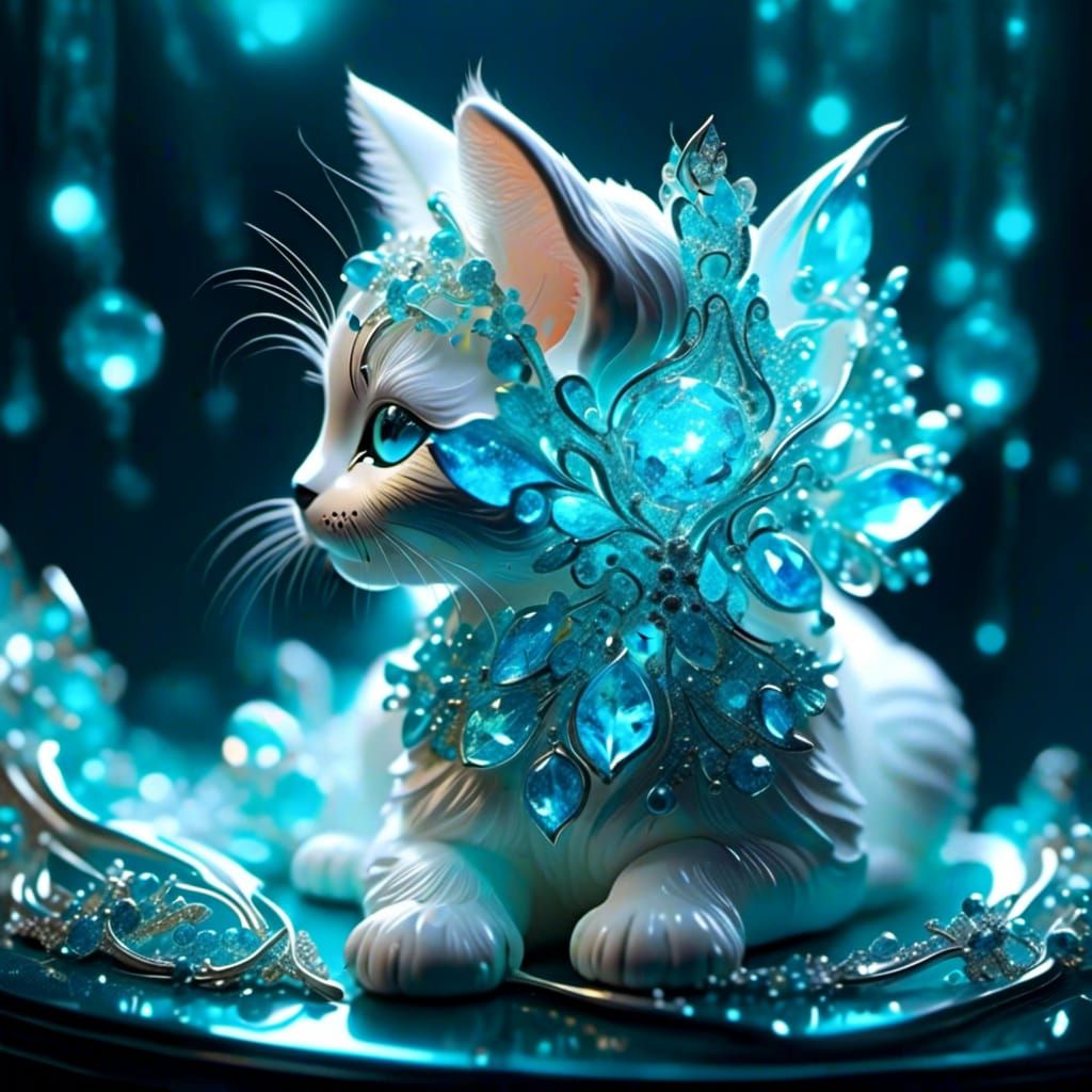 Anthropomorphic Kitten Princess::3 portrait, insanely detailed Silver ...