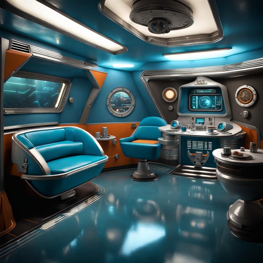 Cozy spaceship dining hall - AI Generated Artwork - NightCafe Creator