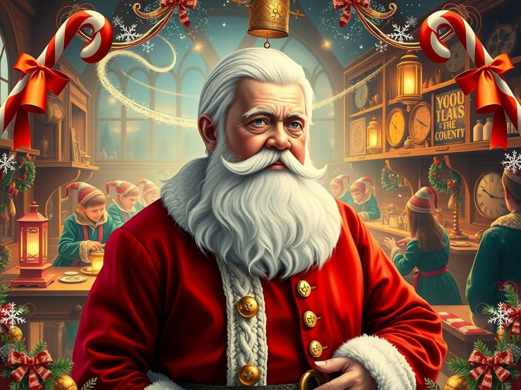 Magical Santa's Workshop in Vibrant Christmas Aest... - AI Art