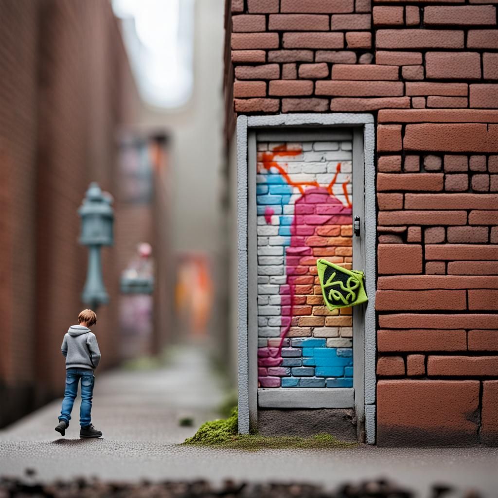 miniature graffiti riffing on single germ theory by miniature street ...