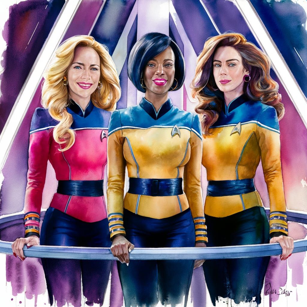Women of Star Fleet - Vibrant Women of Starfleet in Impressi...
