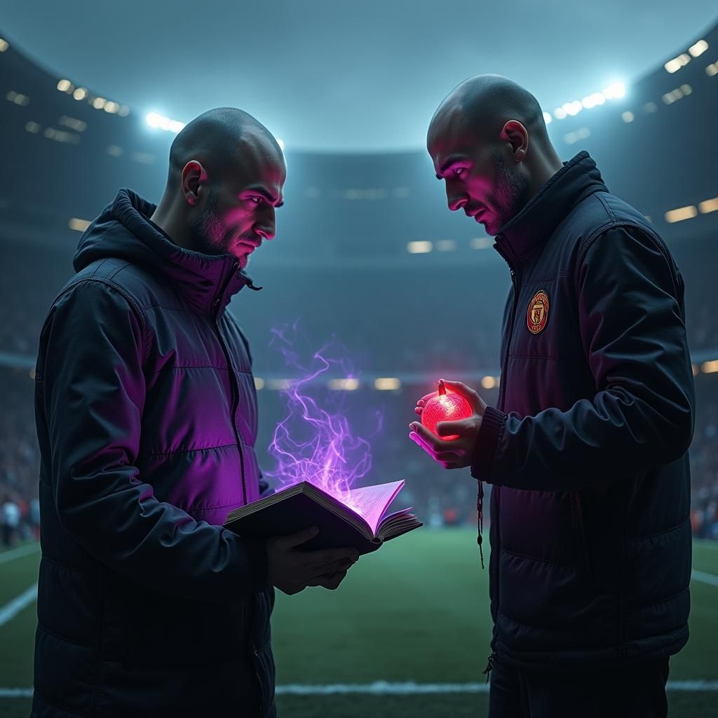 Magical Football Duel in a Gothic Stadium - AI Art