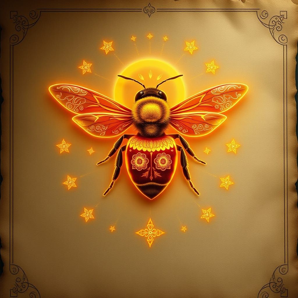 Celestial Honeybee - Majestic Celestial Honeybee in Traditio...