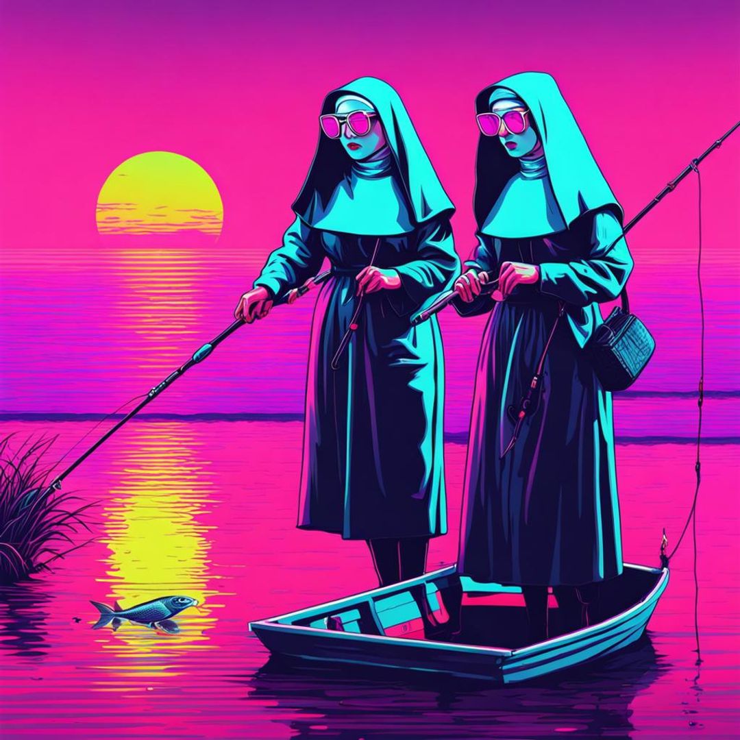 Nuns Fishing - AI Generated Artwork - NightCafe Creator