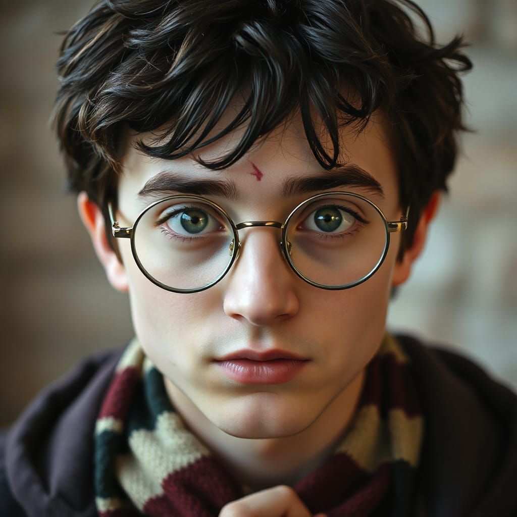Harry Potter in Intimate Portrait, Gryffindor Scar... - AI Art