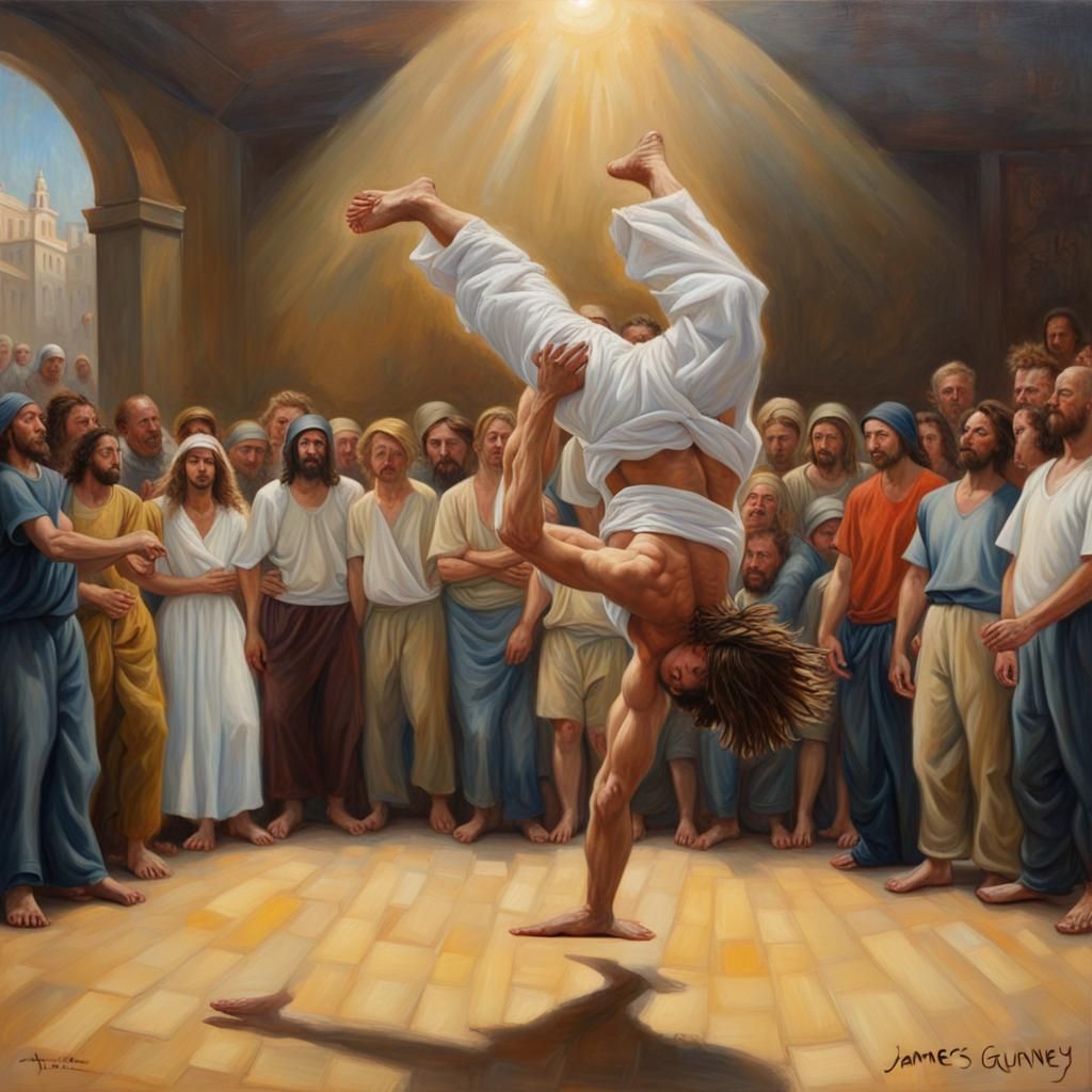 Jesus breakdancing - AI Generated Artwork - NightCafe Creator