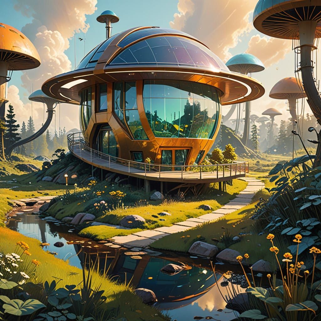 My next home - Serenely Shining Solarpunk Oasis