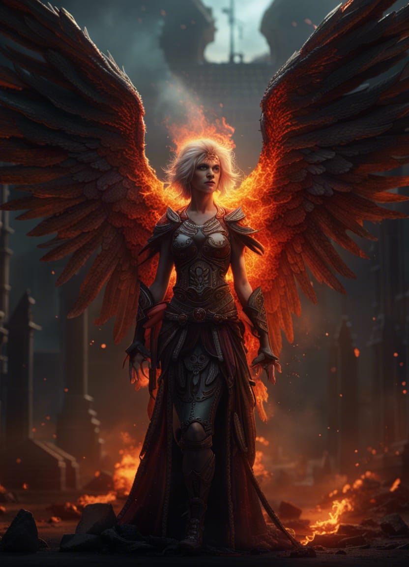Portait of a Mystic Female Angel from Hell - AI Generated Artwork ...