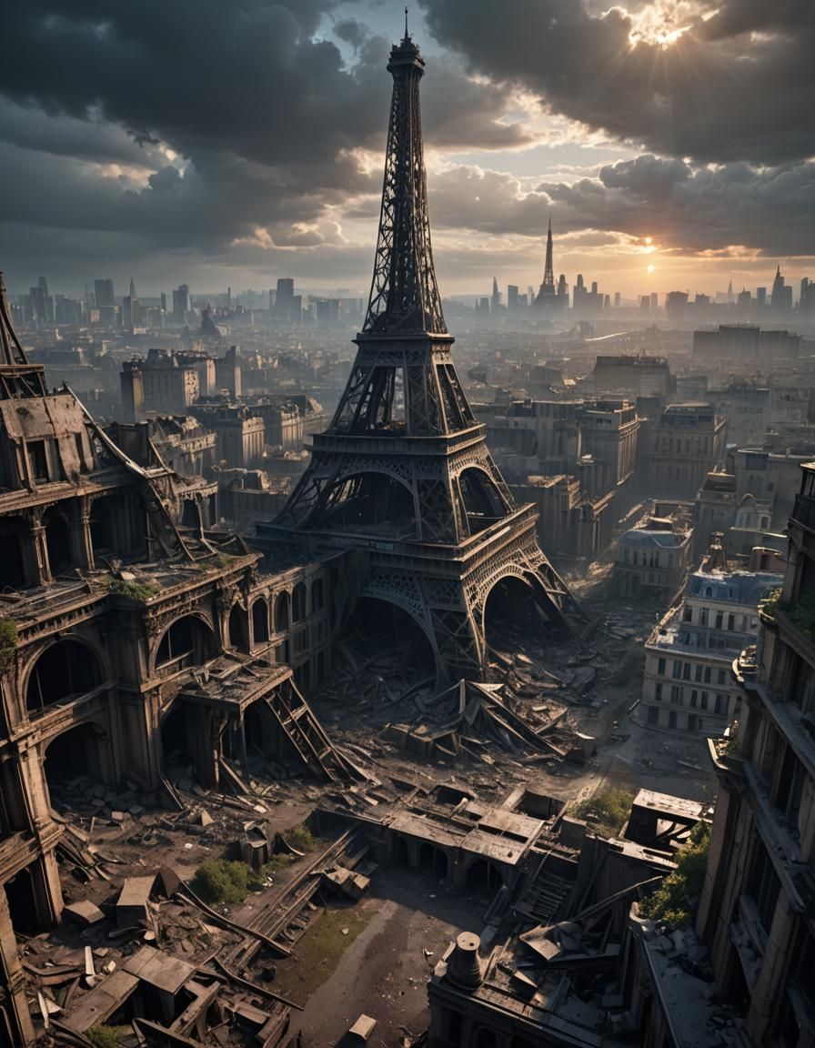 Post-apocalyptic Paris - AI Generated Artwork - NightCafe Creator