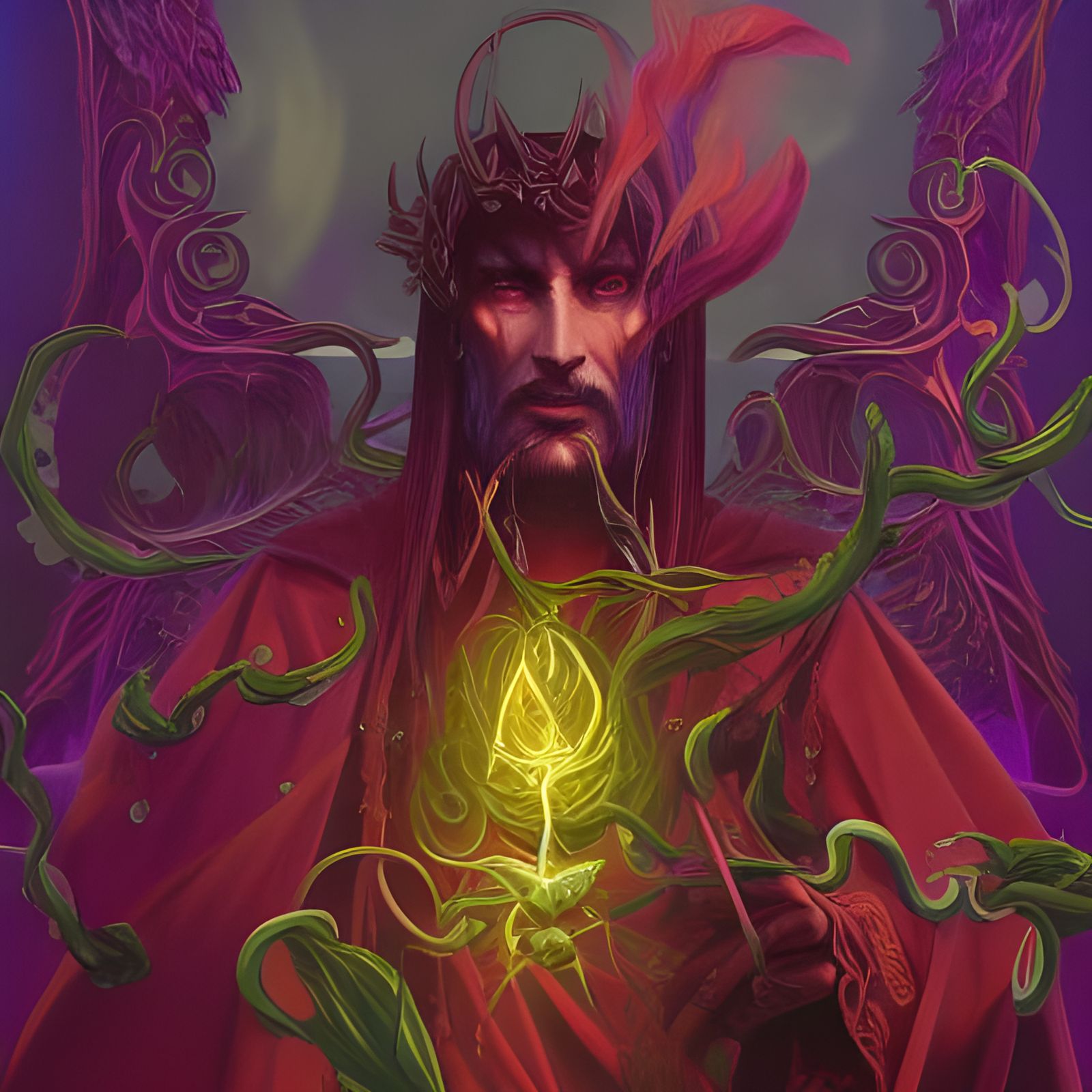 Magus summoning the demon Vine - AI Generated Artwork - NightCafe Creator