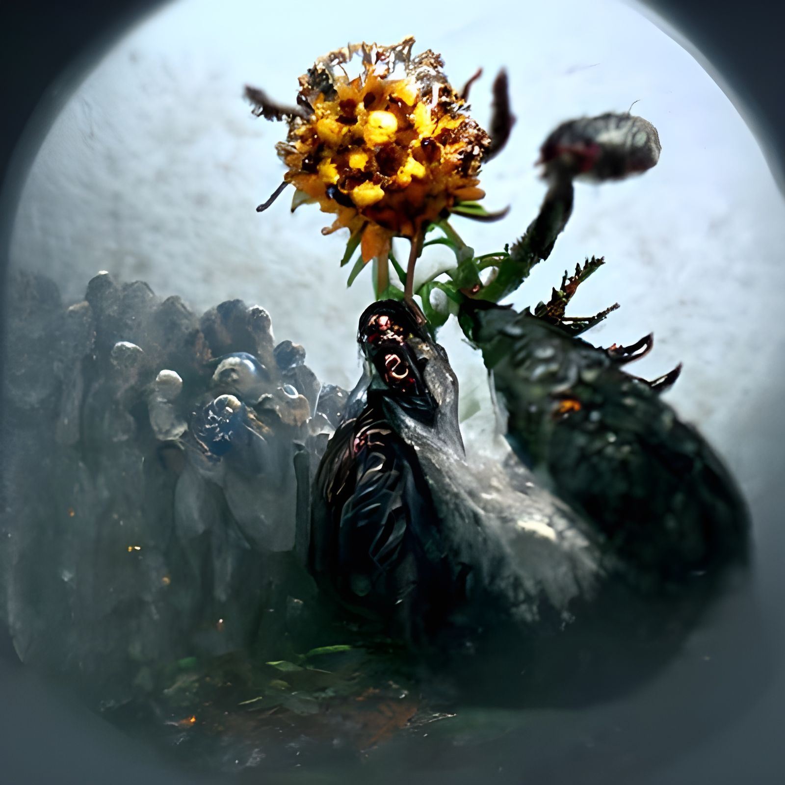 Mutated flower pollen horror Gustave Doré Greg Rutkowski - AI Generated ...