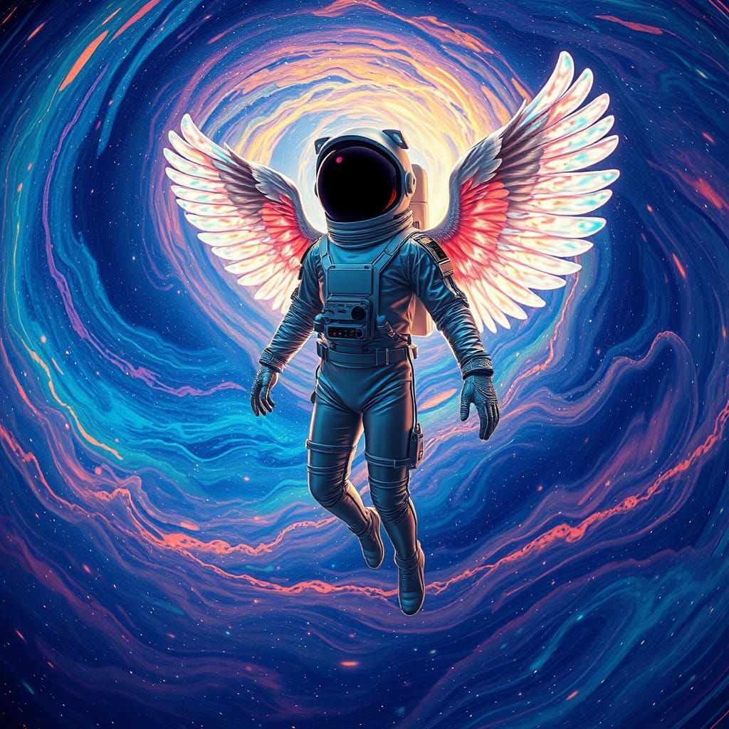 Astronaut Angel Soars in Cosmic Dreamscapes - AI Art