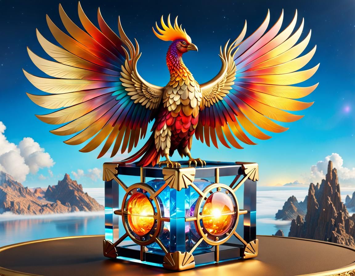 Detailed steampunk phoenix - AI Generated Artwork - NightCafe Creator