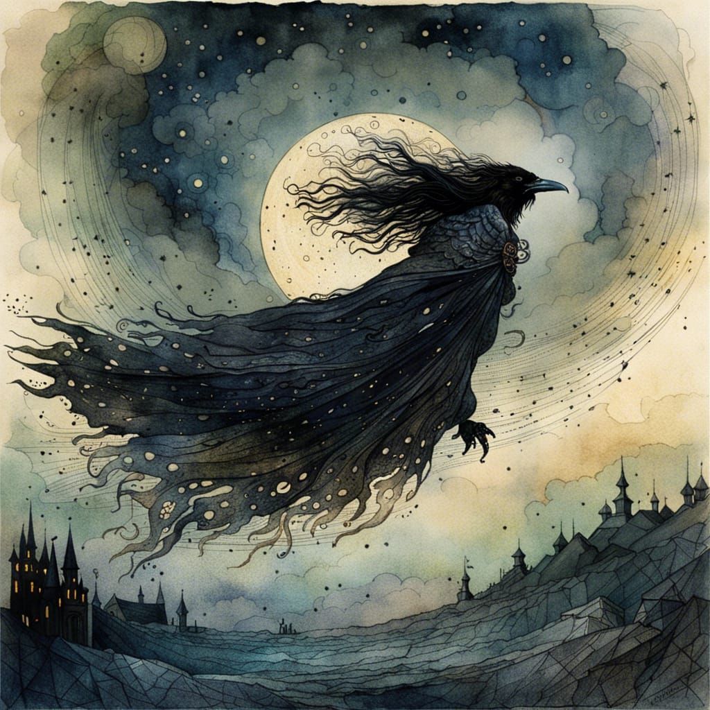 Raven Witch - AI Generated Artwork - NightCafe Creator