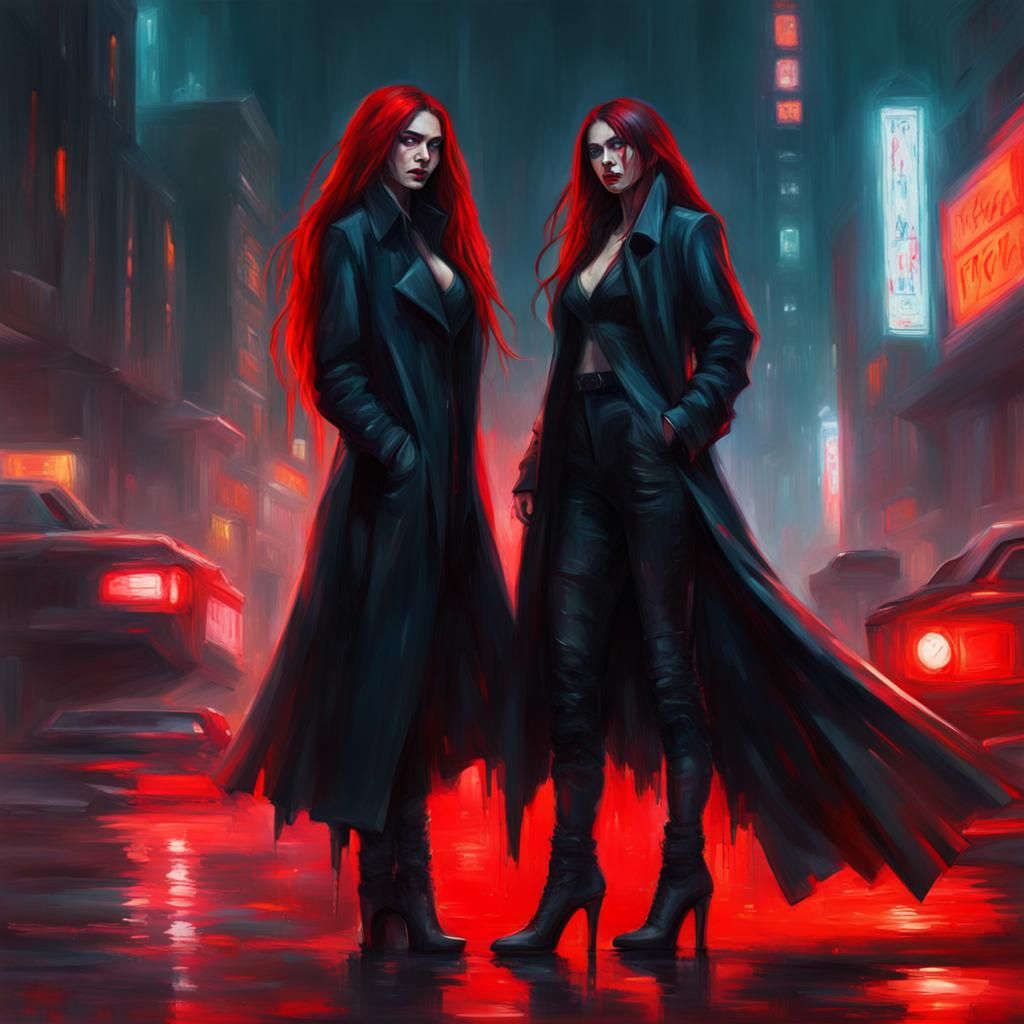 Female vampire couple - AI Generated Artwork - NightCafe Creator