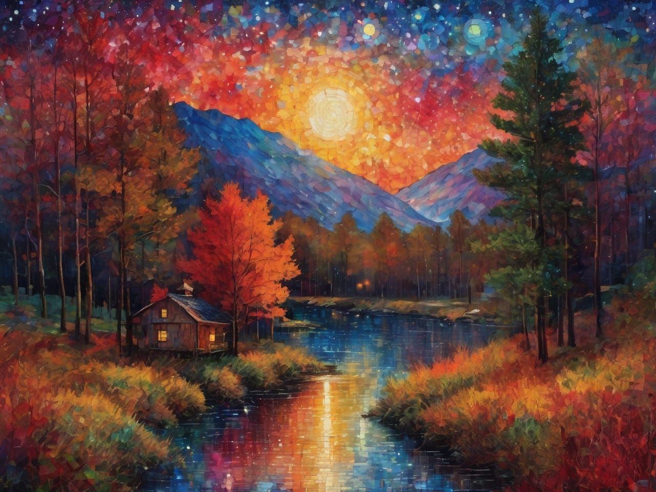 Starry night - AI Generated Artwork - NightCafe Creator