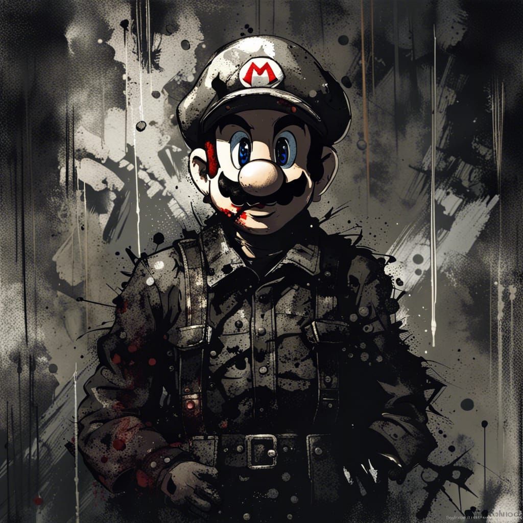 Goth mario - AI Generated Artwork - NightCafe Creator