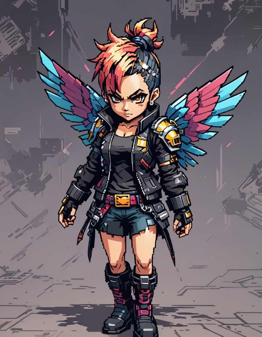 8-bit Cyberpunk Pixie 1 - AI Generated Artwork - NightCafe Creator