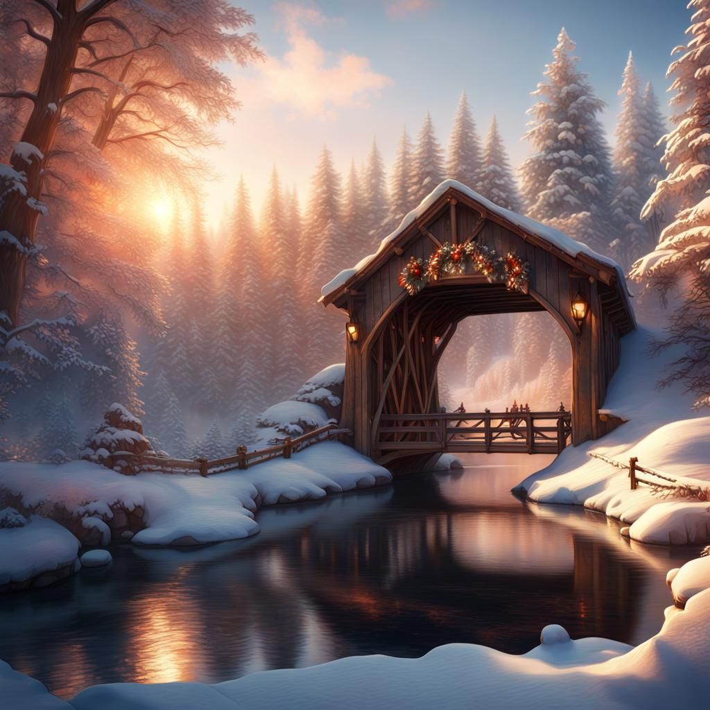 Covered bridge - AI Generated Artwork - NightCafe Creator