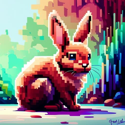 Pixel Art Bunny 2 - AI Generated Artwork - NightCafe Creator