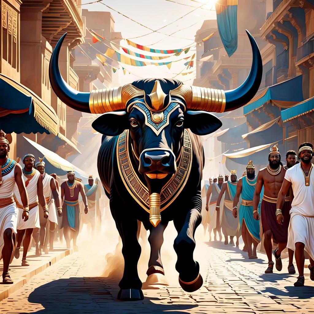 Ancient Egyp's festival of Apis (Apis the ancient Egyptian deity ...