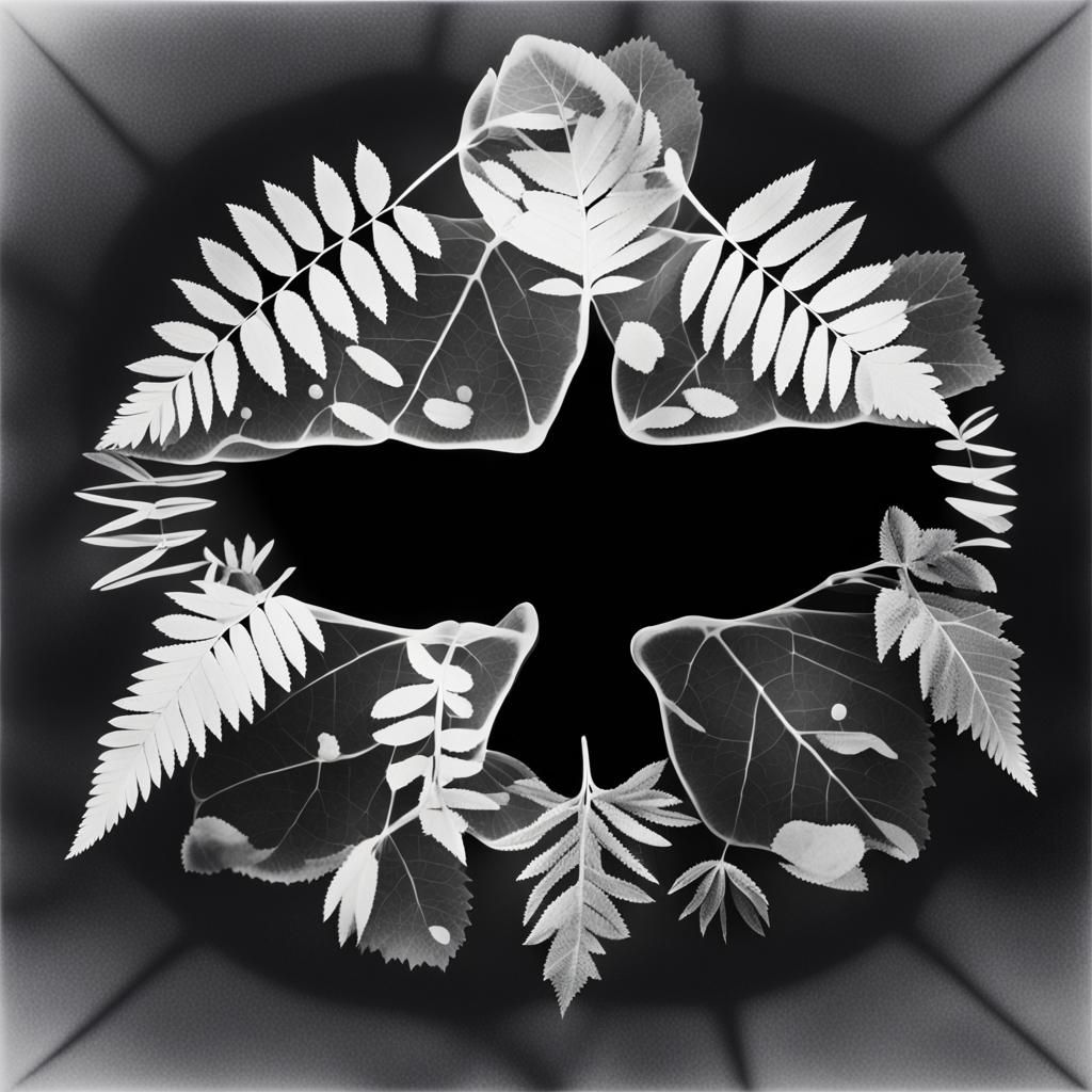 black and white photogram , rayograph,plants, - AI Generated Artwork ...
