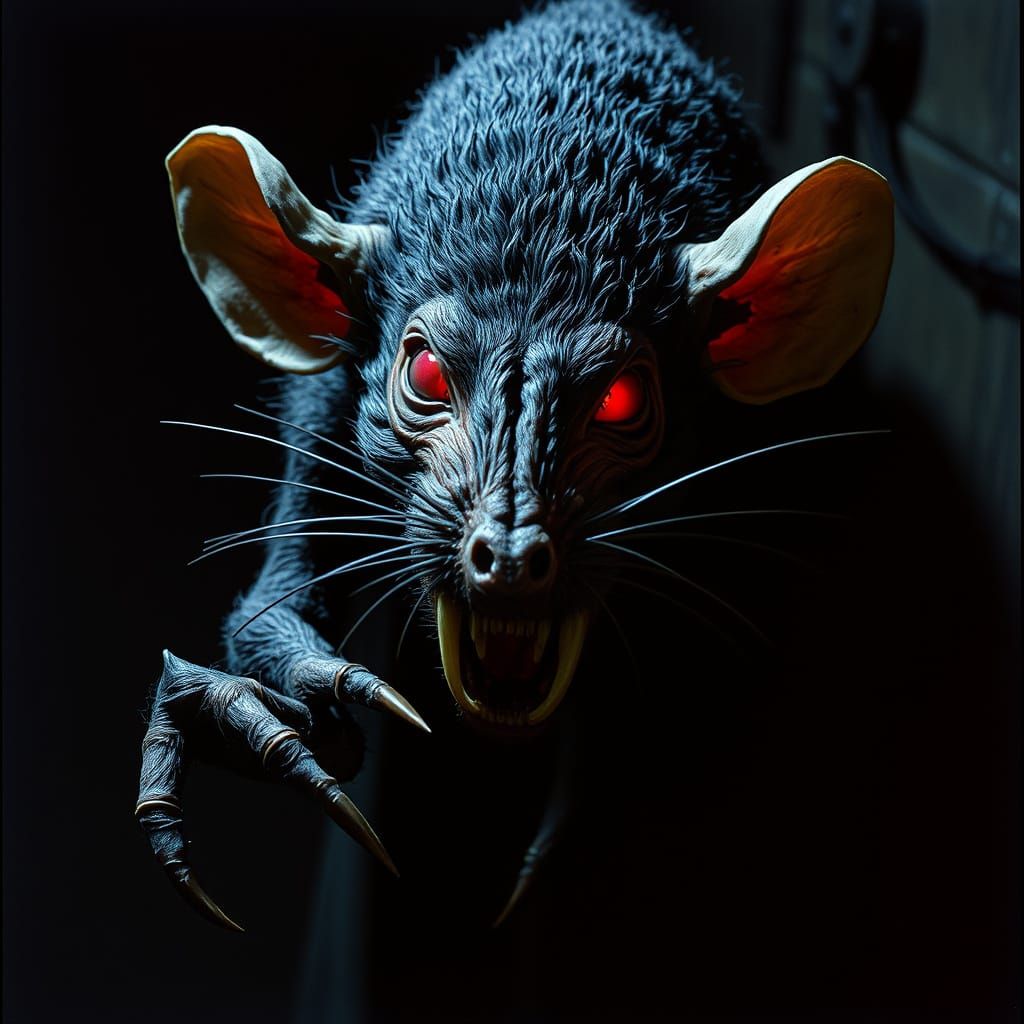 Grotesque Rat Queen in Dark, Foreboding Environmen... - AI Art