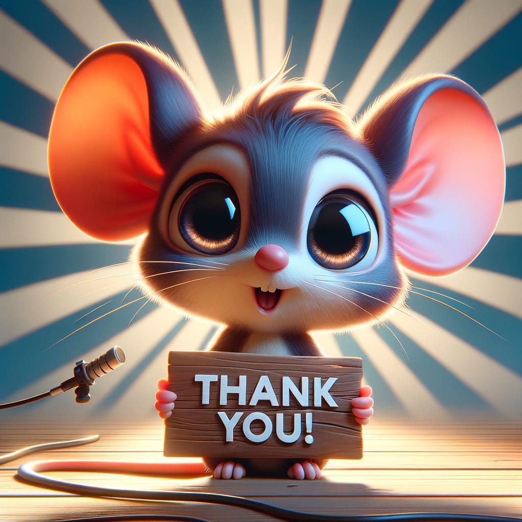 "Thank You!", and drops the mic - AI Generated Artwork - NightCafe Creator