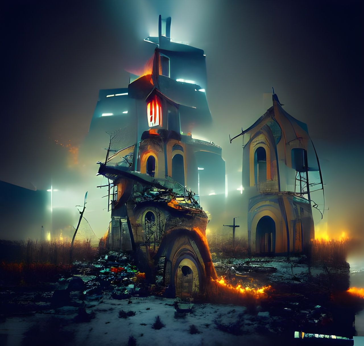 Post apocalyptic church - AI Generated Artwork - NightCafe Creator