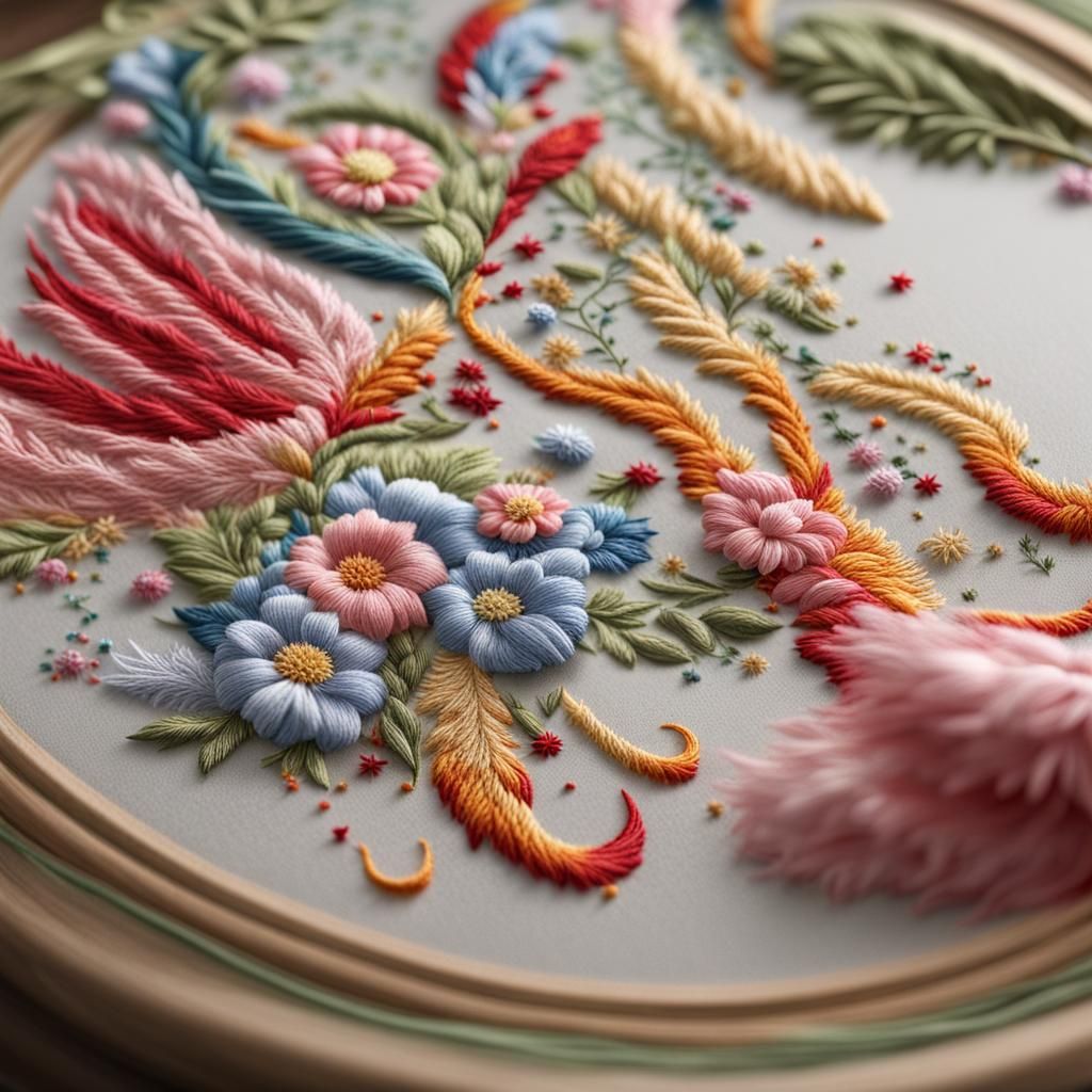Embroidery detail - AI Generated Artwork - NightCafe Creator