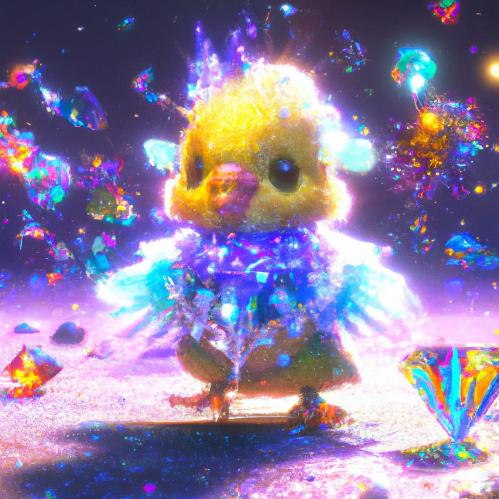 Baby Chocobo With Crystals - AI Generated Artwork - NightCafe Creator