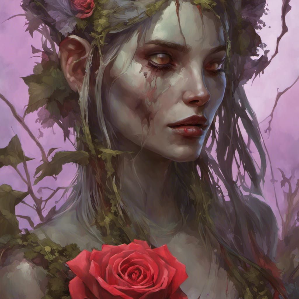 Mossy Zombie Lady - AI Generated Artwork - NightCafe Creator
