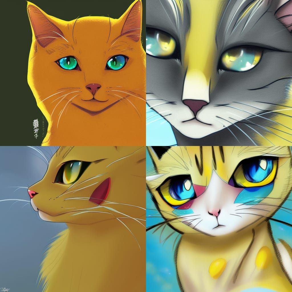 Yellow Cats - AI Generated Artwork - NightCafe Creator