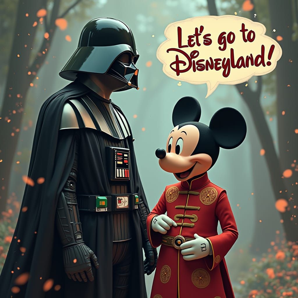 Dark Lord and Disney Icon Unite: A Fantastical Dis... - AI Art