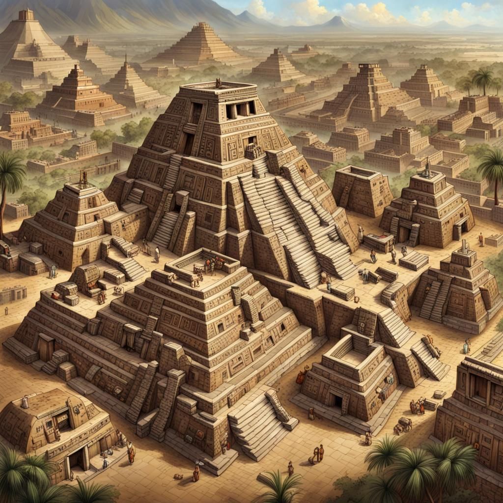 Aztec Small City (Modern Age) - AI Generated Artwork - NightCafe Creator