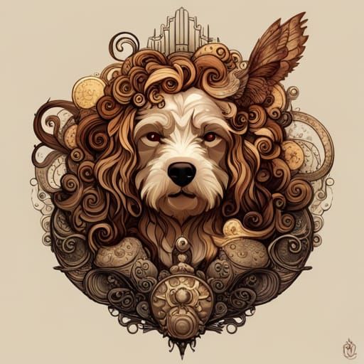 Shield of the Wisened Cockapoo - AI Generated Artwork - NightCafe Creator