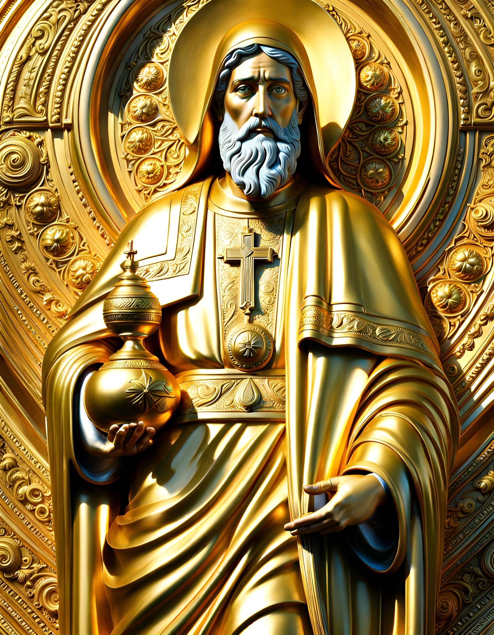 Gold statue of a Saint - AI Generated Artwork - NightCafe Creator