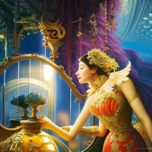 For I have, to fascinate these docile lovers, Pure mirrors that make ...