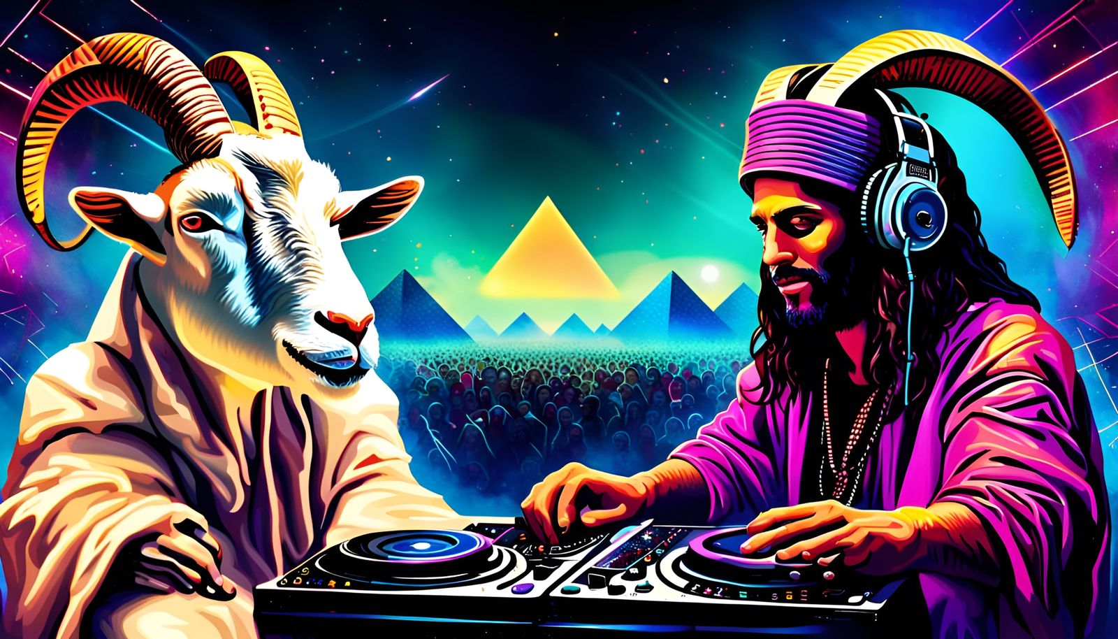 GOAT & JESUS - AI Generated Artwork - NightCafe Creator