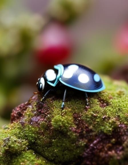 Steelblue Ladybird - AI Generated Artwork - NightCafe Creator