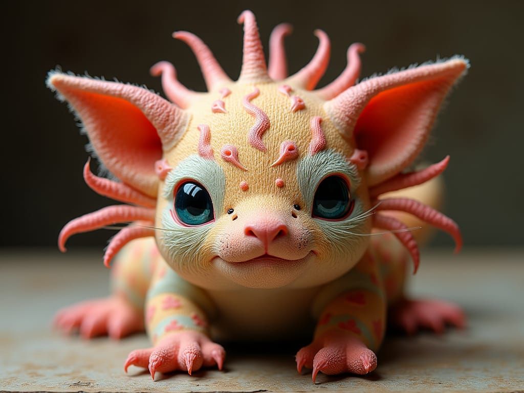 Xiamen Lacquer Thread Axolotl Sculpture