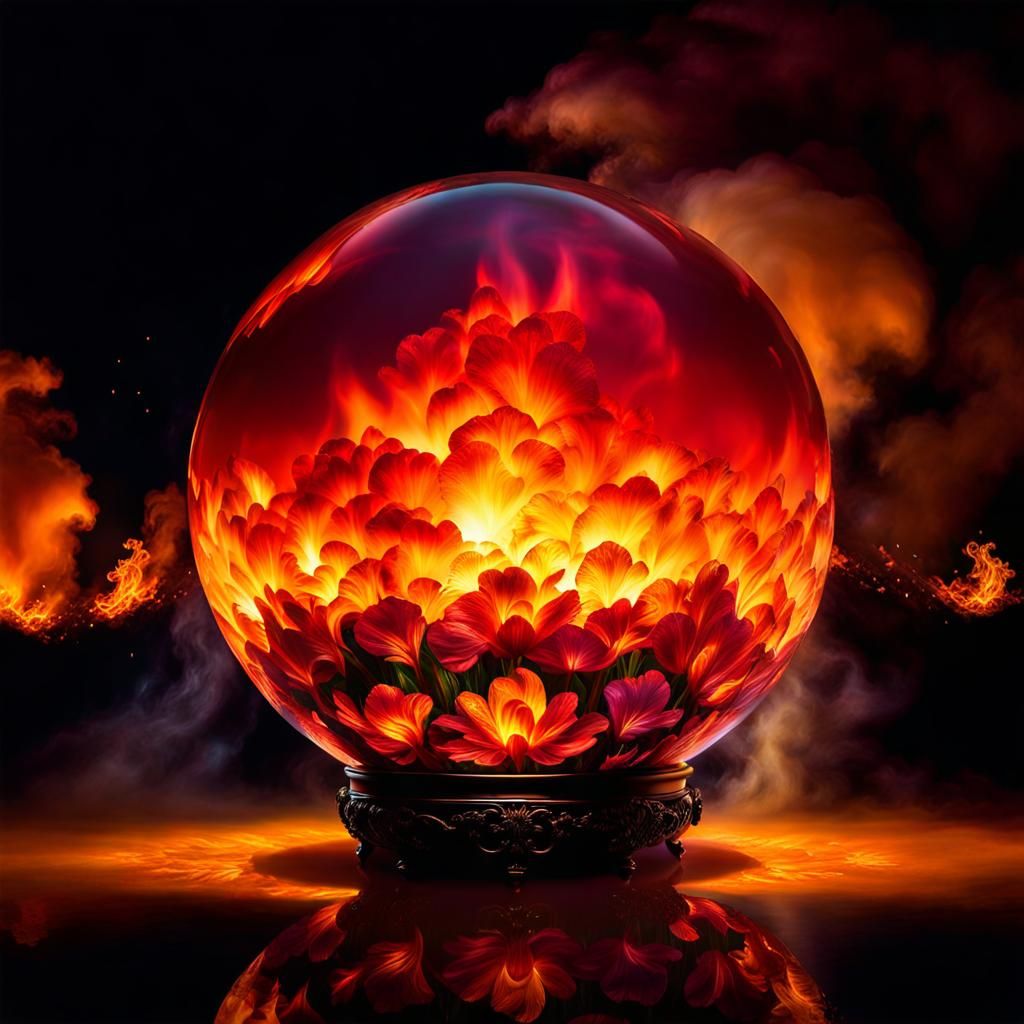 Fire orb - AI Generated Artwork - NightCafe Creator