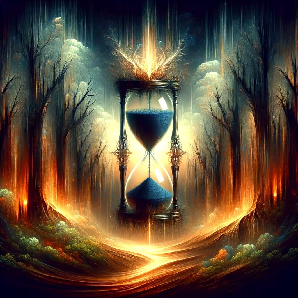 Hourglass - Gothic Hourglass in Hyperreal Dreamscapes