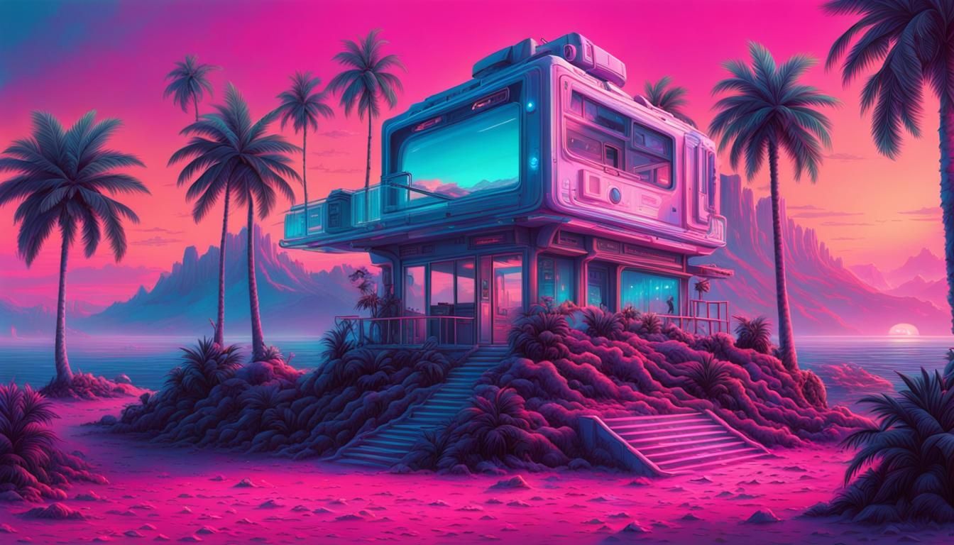 Vaporwave Aesthetic - modern day take - AI Generated Artwork ...